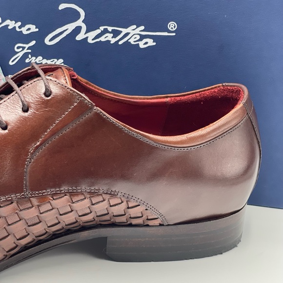 Massimo Matteo | Shoes | Massimo Matteo Woven Brown Leather Laceup Moc ...